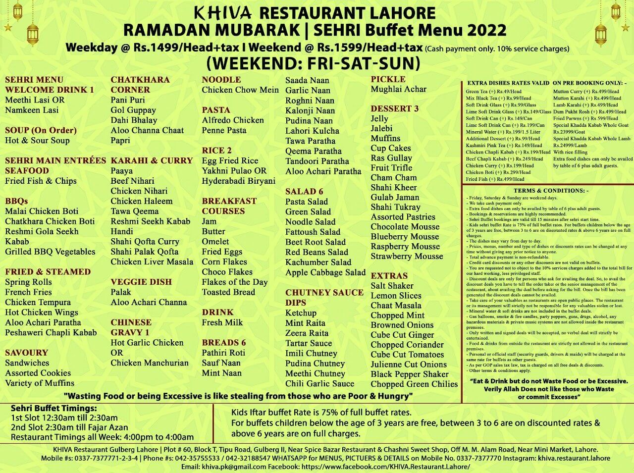 22 BEST Restaurants For Sehri in Lahore: Menus & Prices