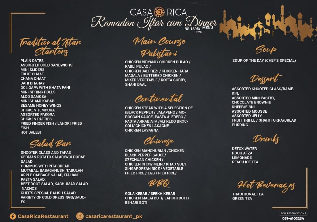 30 BEST Places to Get Iftar Buffet in Islamabad: Menus & Prices