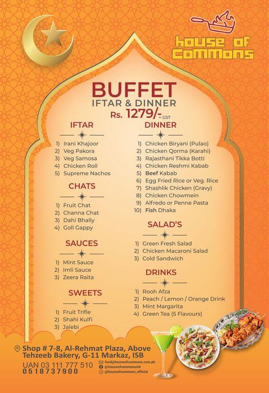 30 BEST Places to Get Iftar Buffet in Islamabad: Menus & Prices