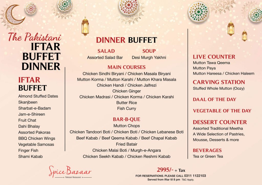 20 BEST Places For Iftar Buffet in Lahore: Menus & Prices