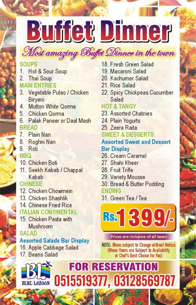 6 Dinner Buffets in Rawalpindi: Menus, Timings & Prices