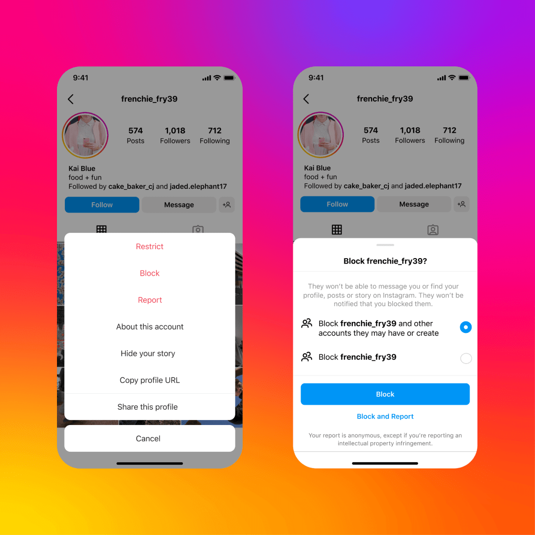 Safer Instagram with Hidden Words, and Effective Blocking