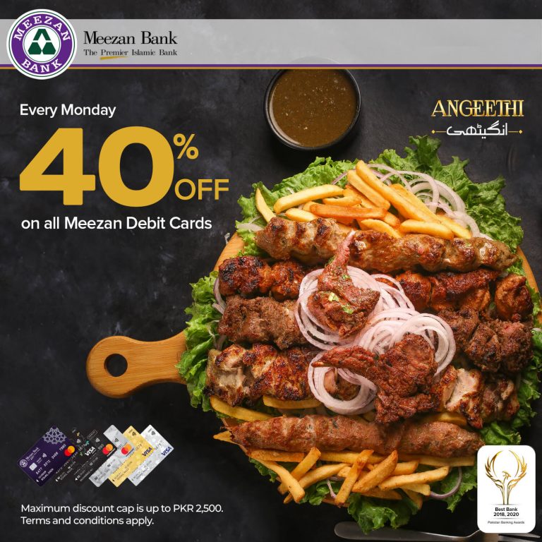 Exclusive 40% OFF at Angeethi Karachi For Meezan Card Holders