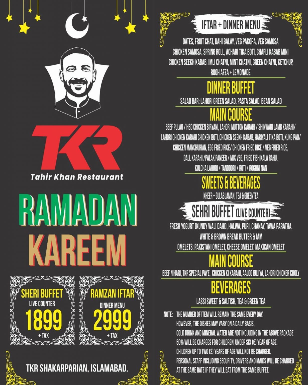 TKR (Tahir Khan Restaurant) Iftar Buffet 2023 - Menu & Prices