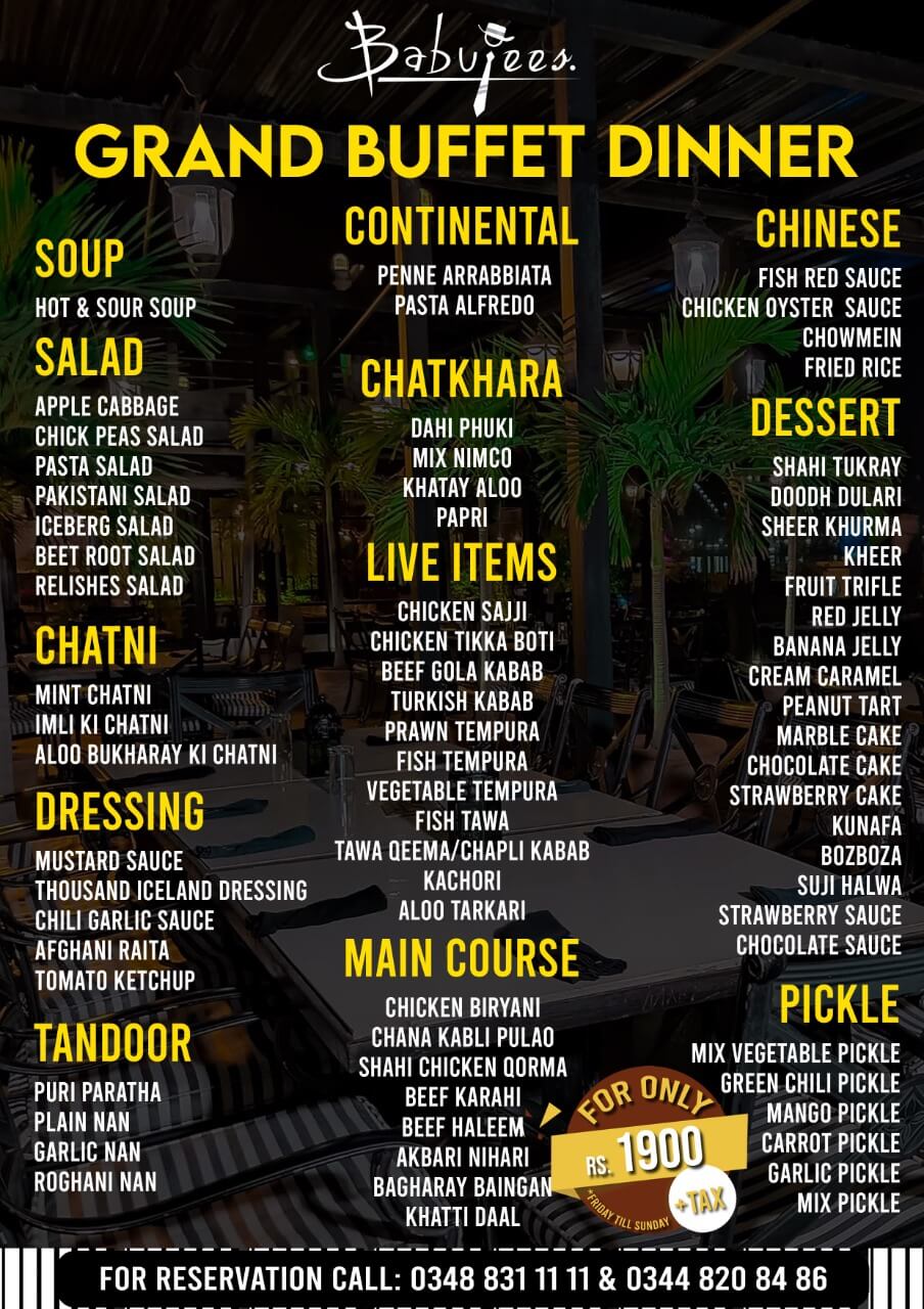 10 Places To Visit for Dinner Buffet in Karachi: Price & Menu