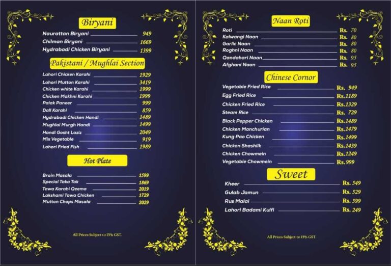 TKR Islamabad menu, Reviews & Locations - Updated April 2024