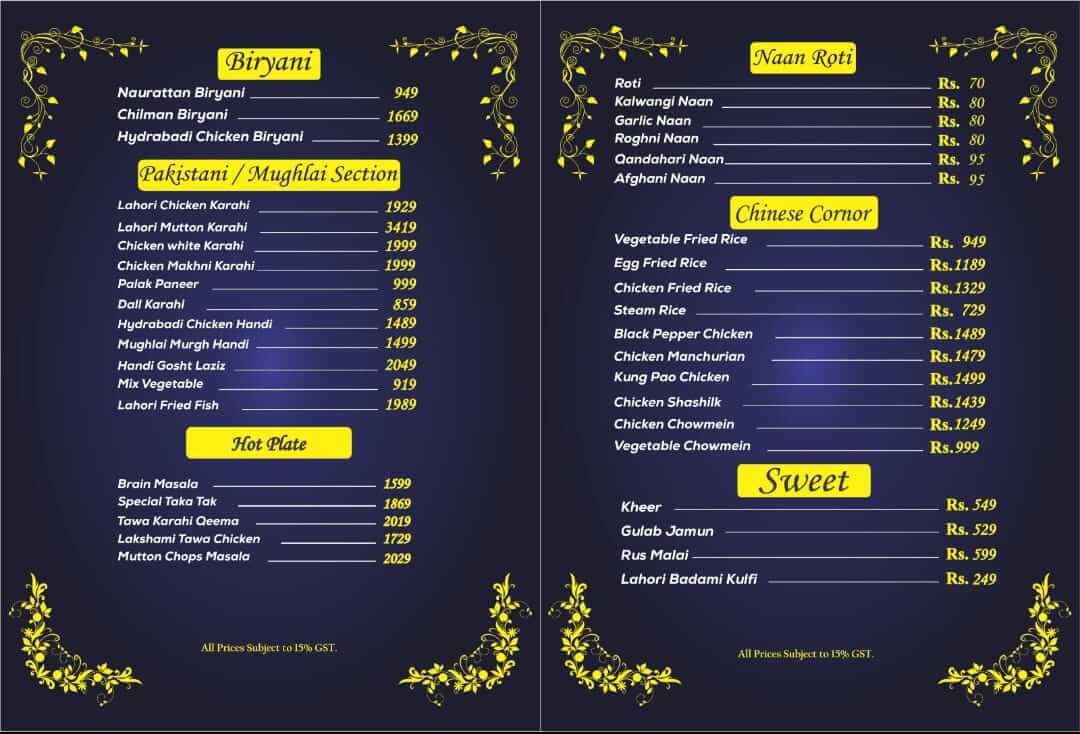 TKR Islamabad menu, Reviews & Locations - Updated April 2024
