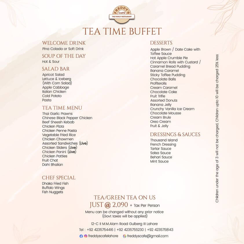 12 Best Places to Enjoy Hi-Tea Buffet in Lahore - 2023 Updated