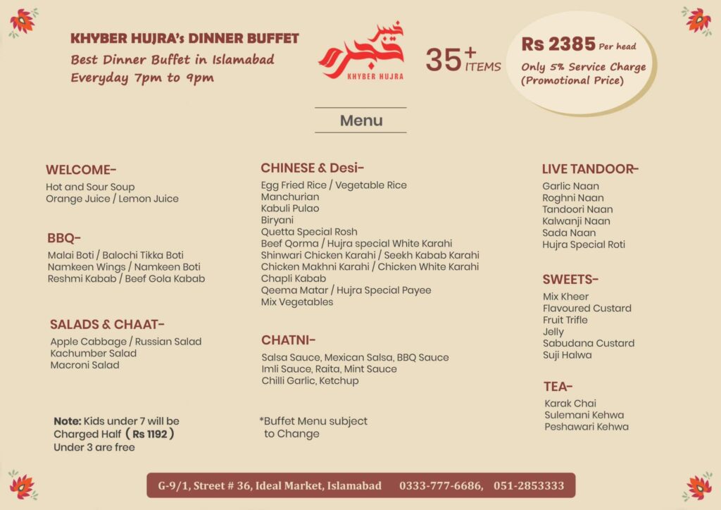 7 Best Places to Visit For Dinner Buffet in Islamabad - 2024